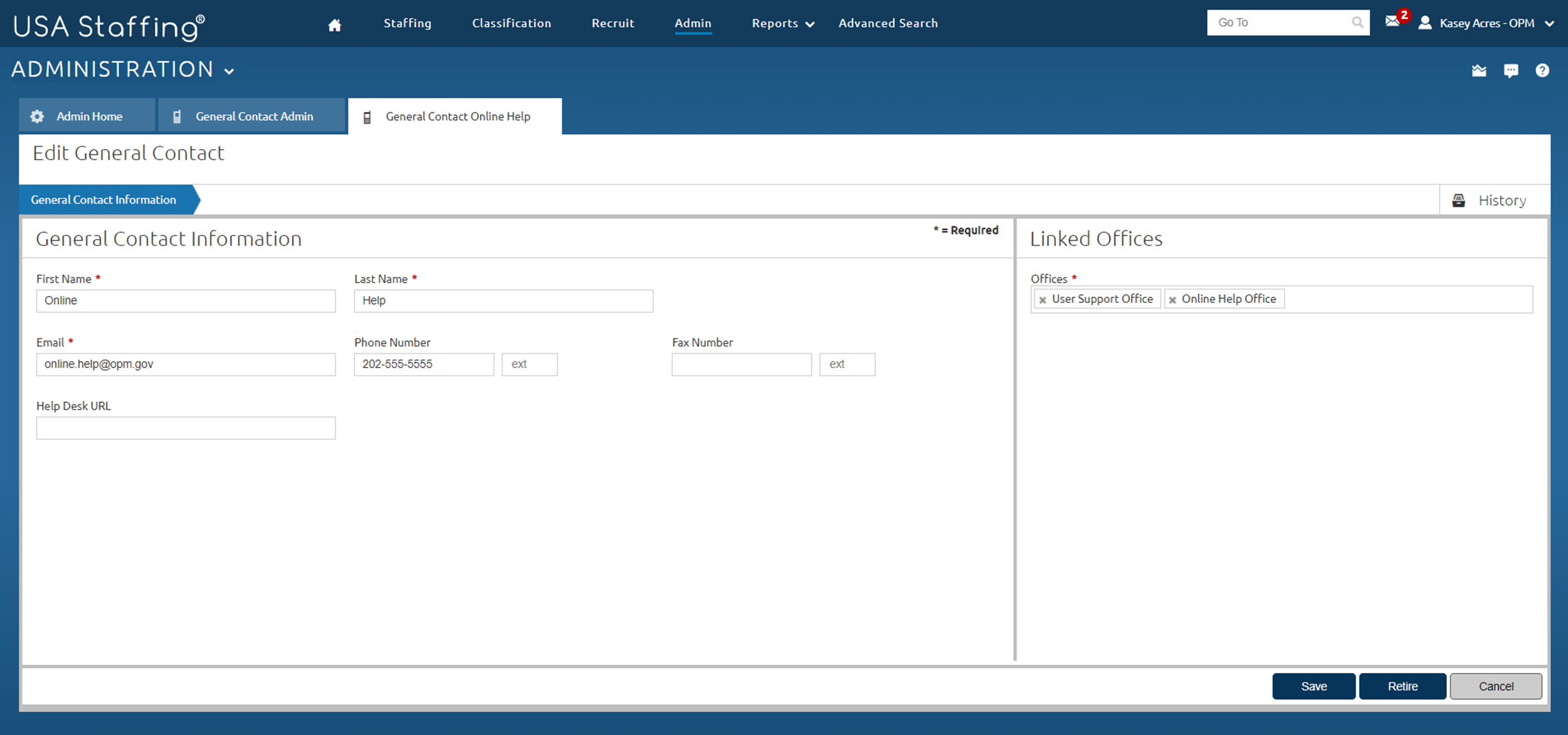 Edit General Contact Overview – USA Staffing Online Help