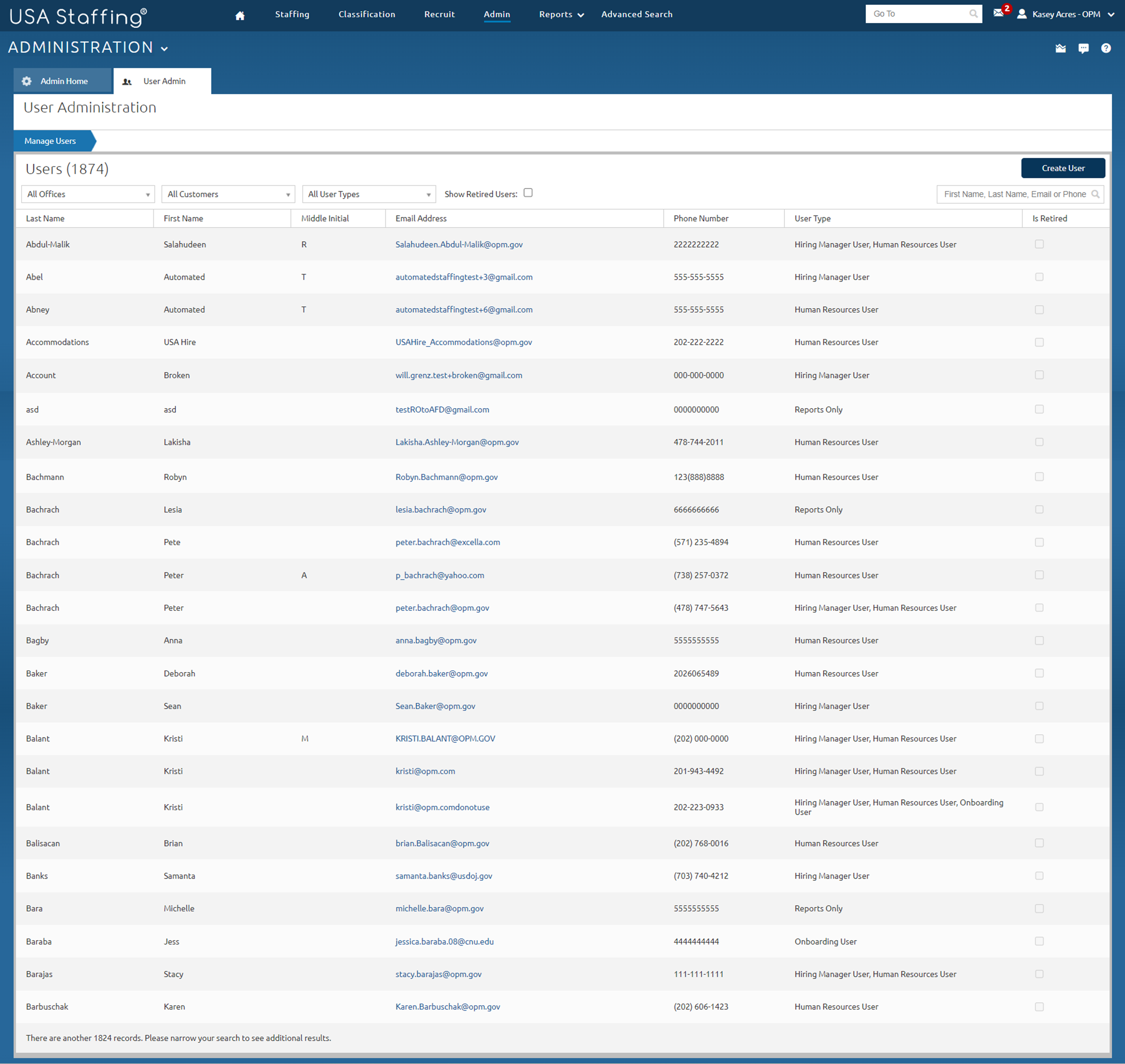 Manage Users Overview – USA Staffing Online Help