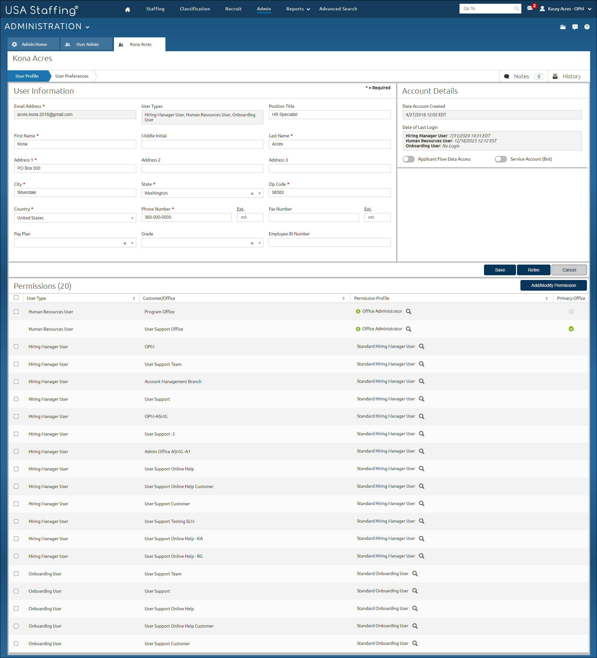 User Profile Overview – USA Staffing Online Help