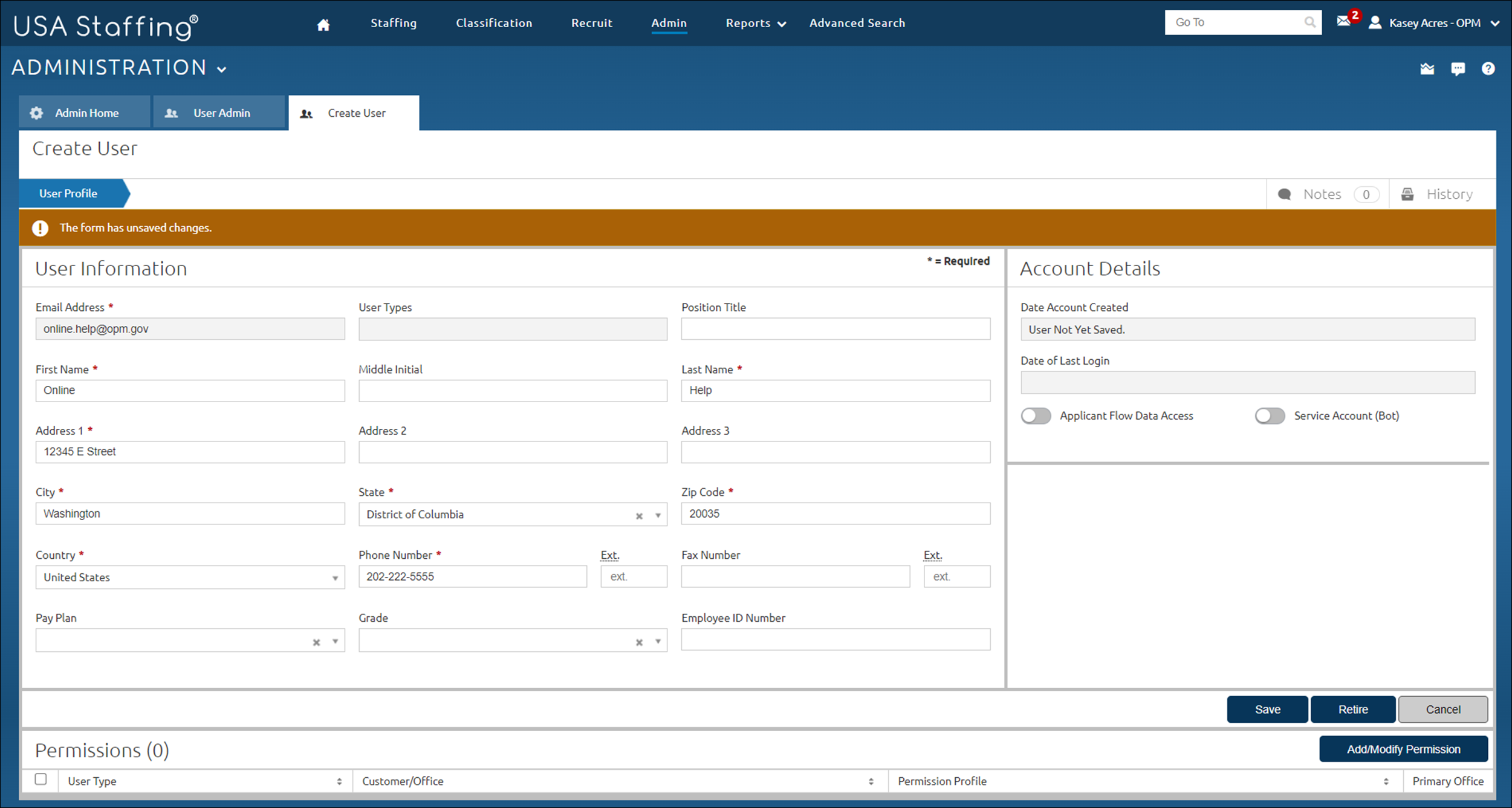 Create User Overview – USA Staffing Online Help
