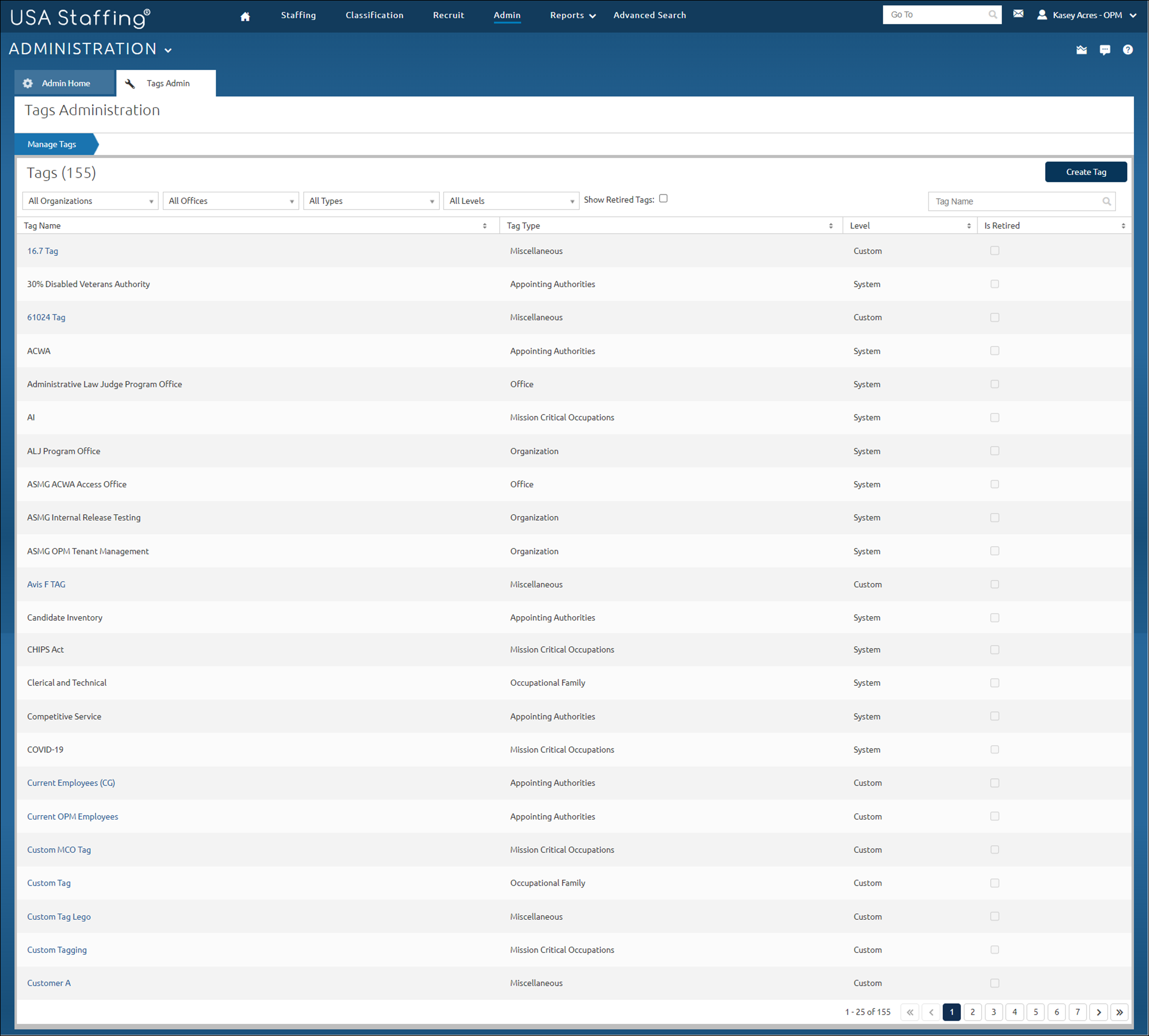 Manage Tags Overview – USA Staffing Online Help