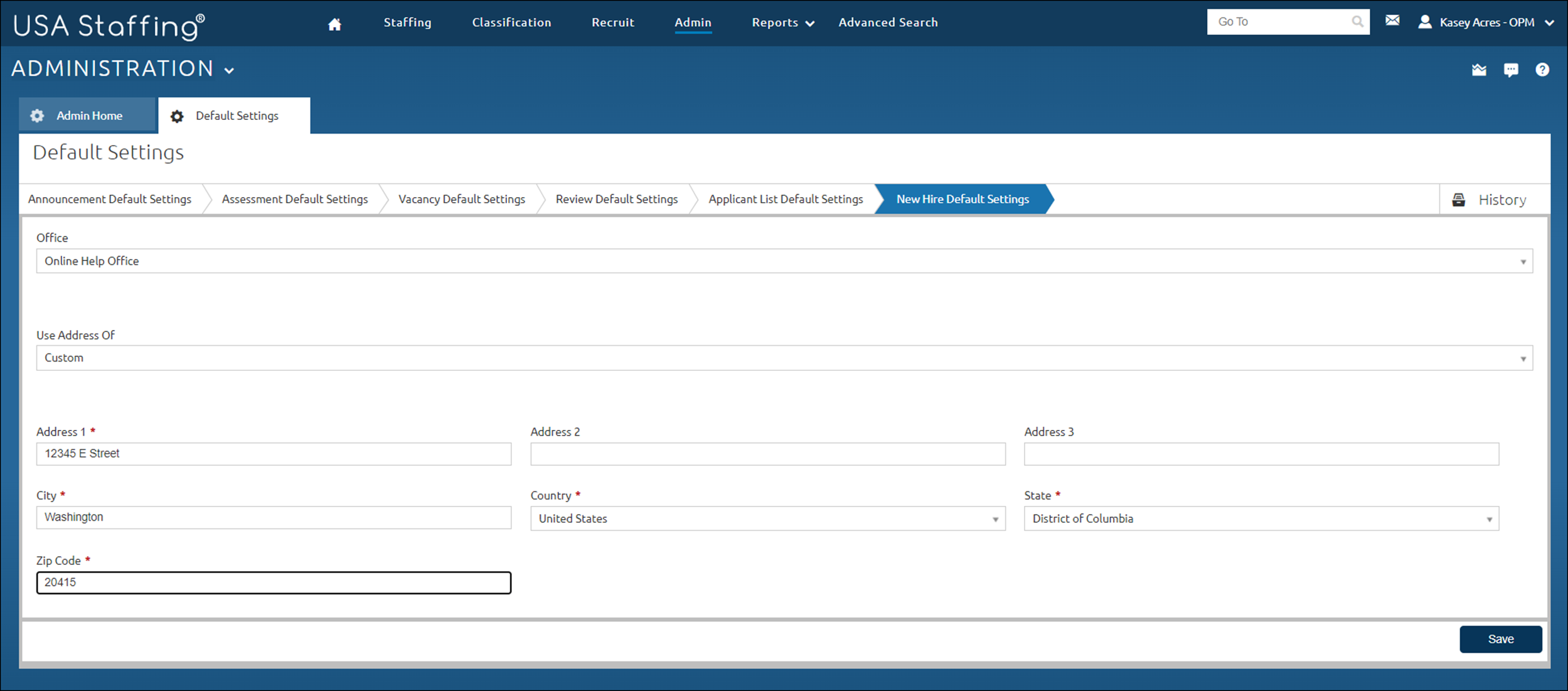 New Hire Default Settings Overview – USA Staffing Online Help