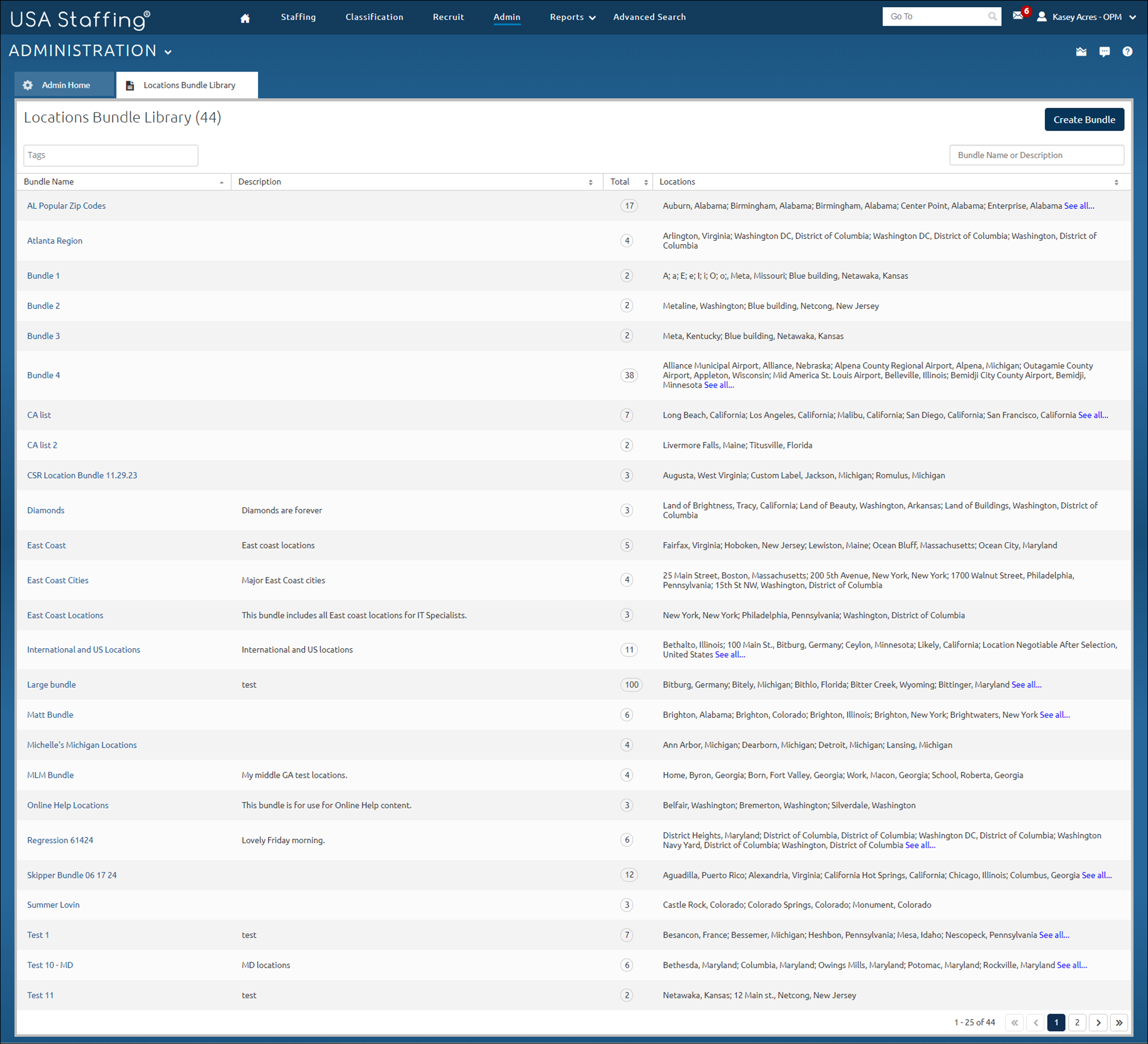 Location Bundle Library Overview – USA Staffing Online Help