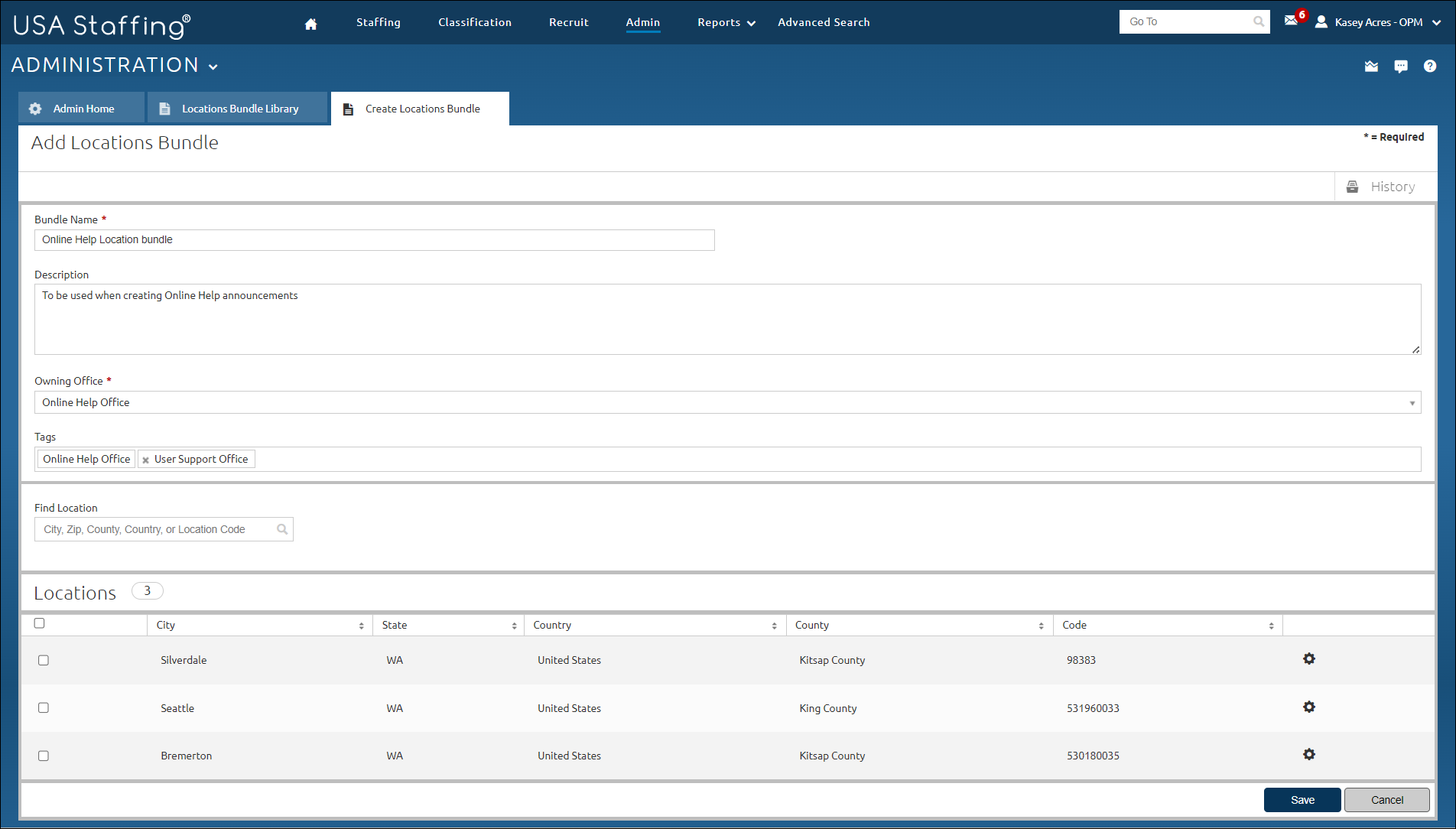 Create Locations Bundle Overview – USA Staffing Online Help