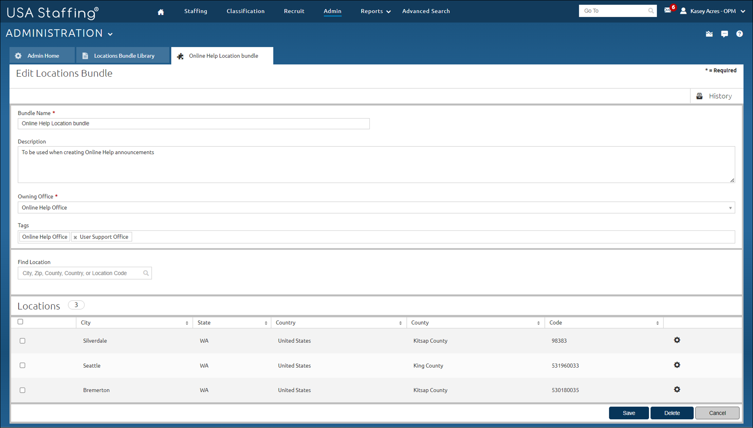 Edit Locations Bundle Overview – USA Staffing Online Help