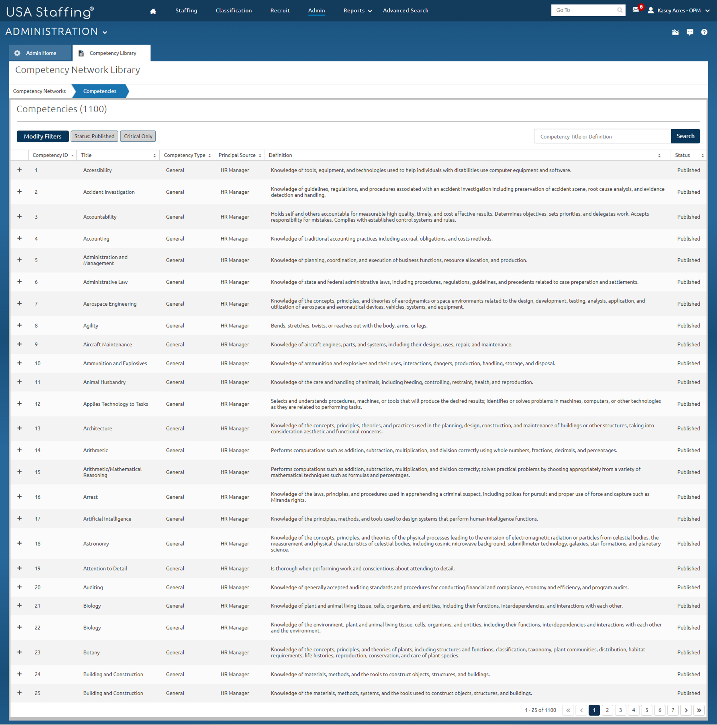 Competency Network Library - Competencies Overview – USA Staffing Online Help
