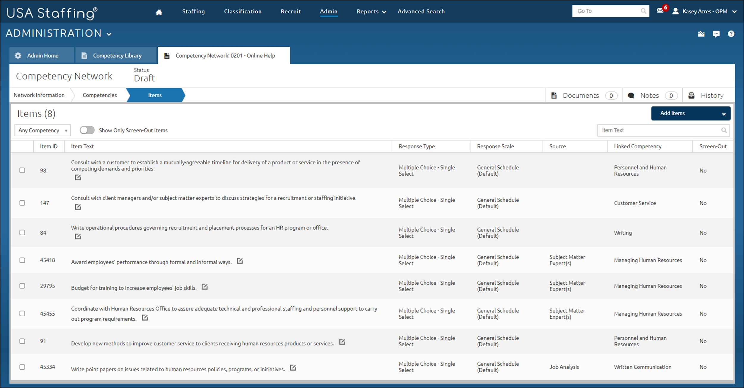 Edit Competency Network Overview – USA Staffing Online Help