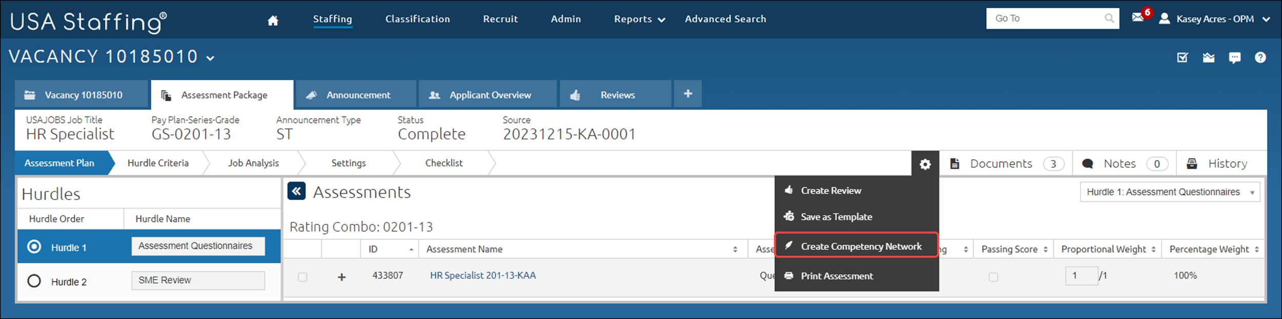 Creating a competency network from a completed assessment – USA ...