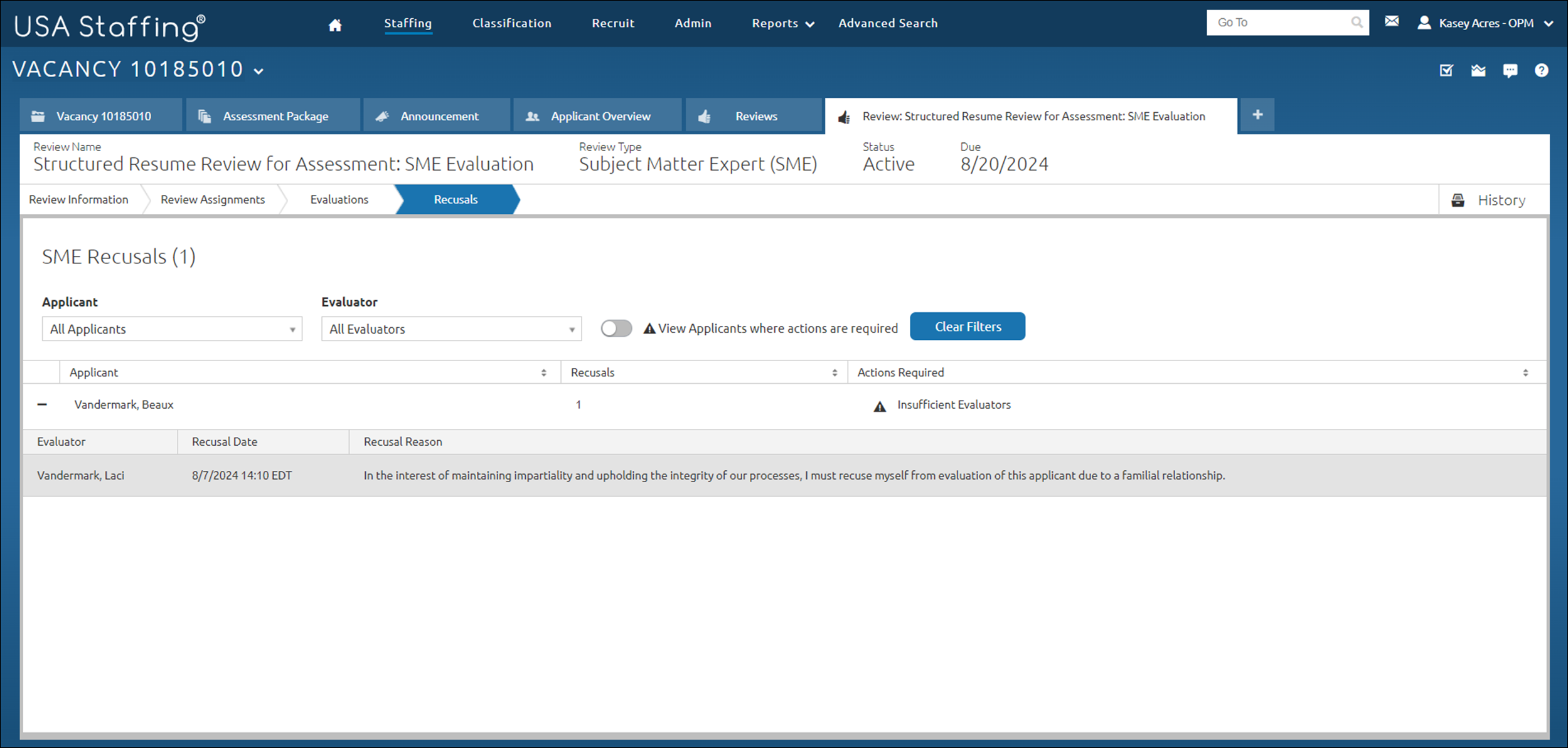 Subject Matter Expert (SME) Review - Recusals Overview – USA Staffing ...