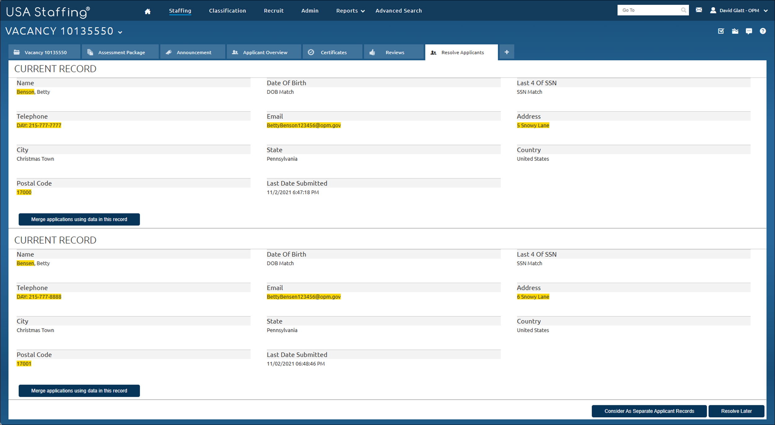 Resolve Applicant Overview – USA Staffing Online Help
