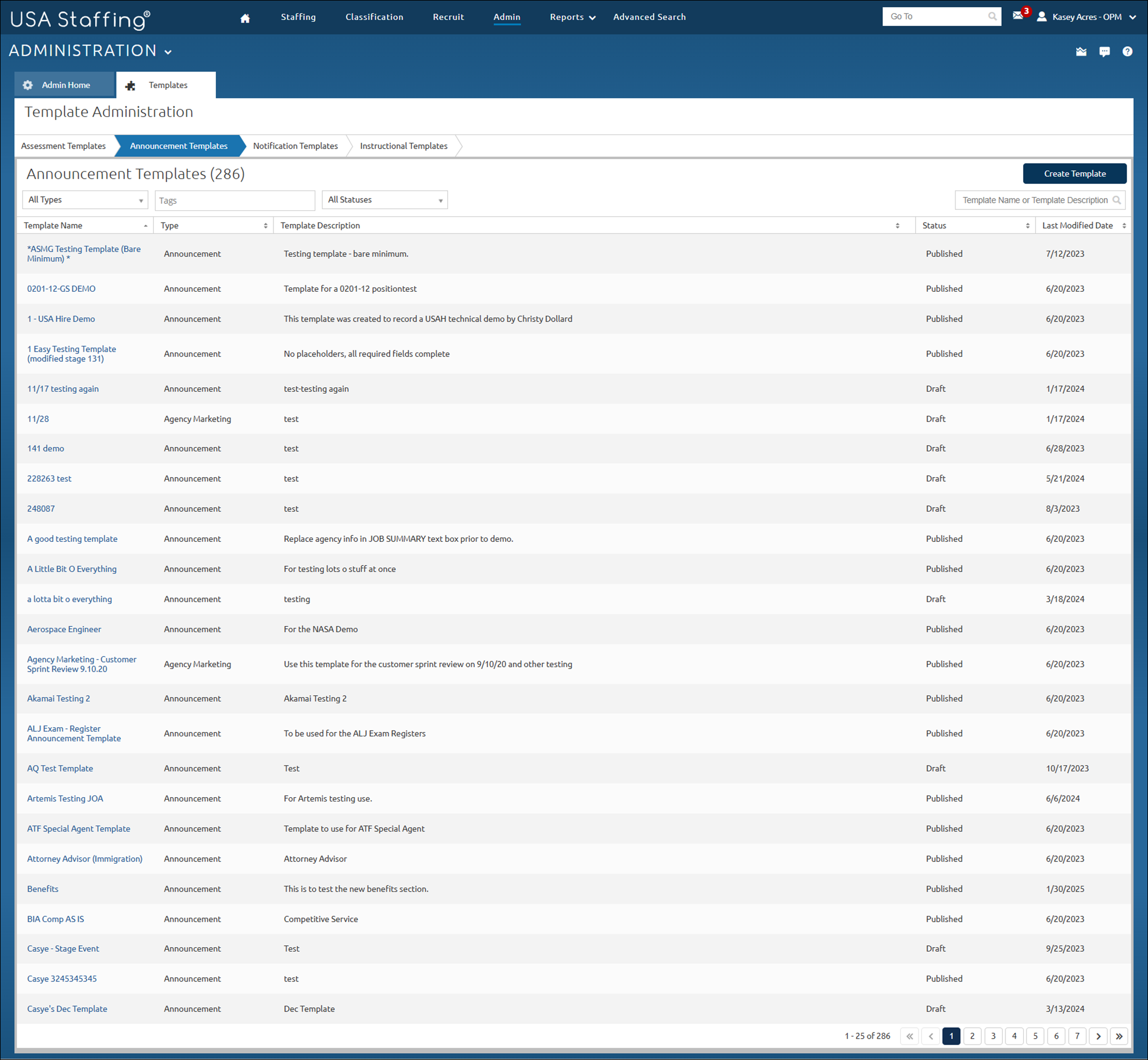 Announcement Templates Overview – USA Staffing Online Help