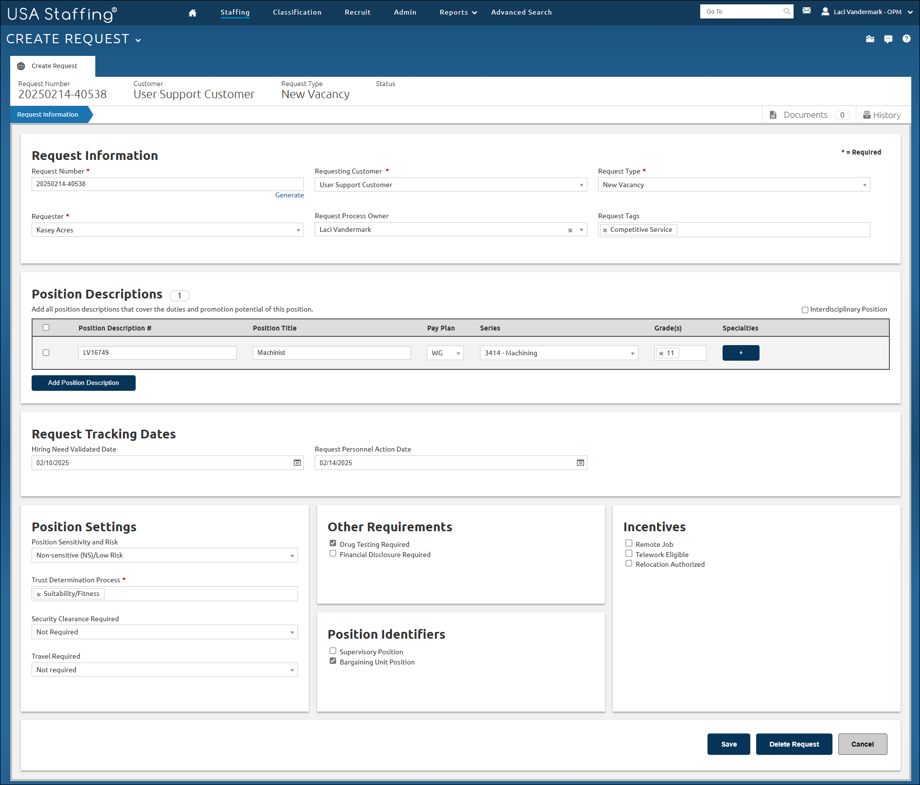 Creating a wage grade request – USA Staffing Online Help