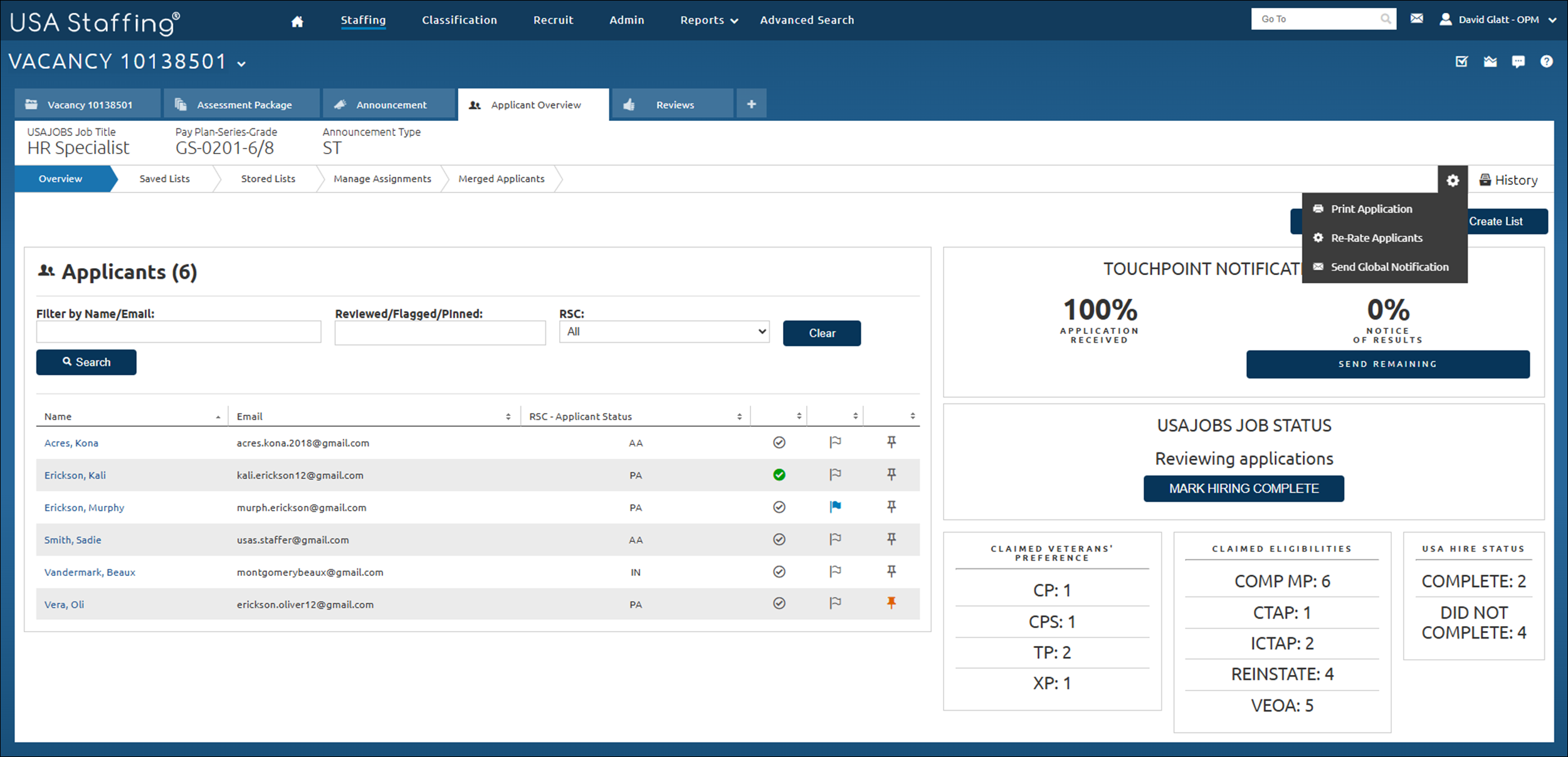 Producing a paper application – USA Staffing Online Help