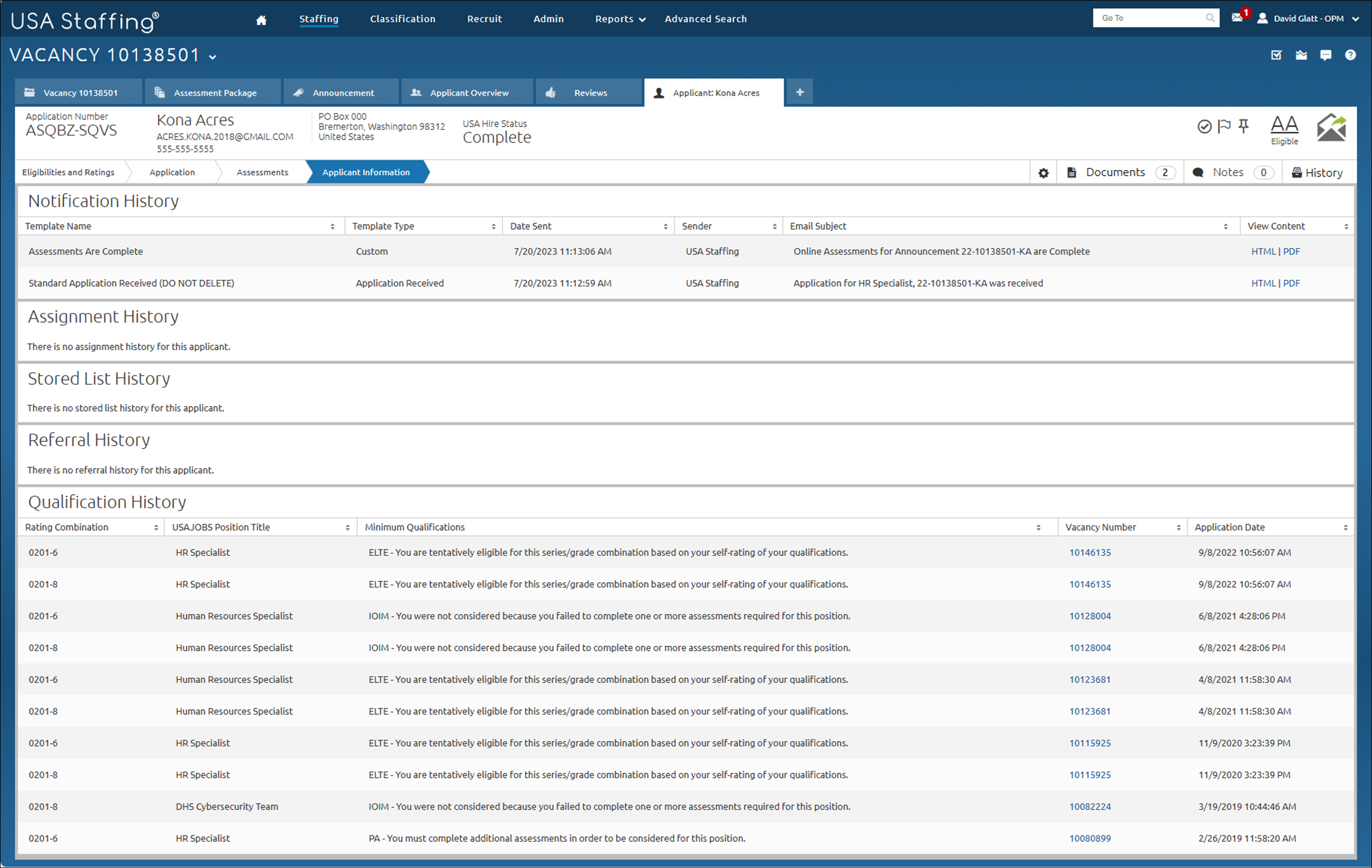 Applicant Information Overview – USA Staffing Online Help