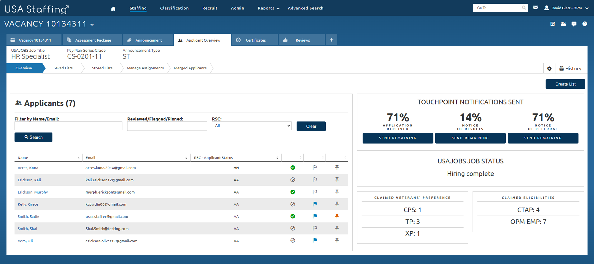 Designating a new hire document type in an application – USA Staffing ...