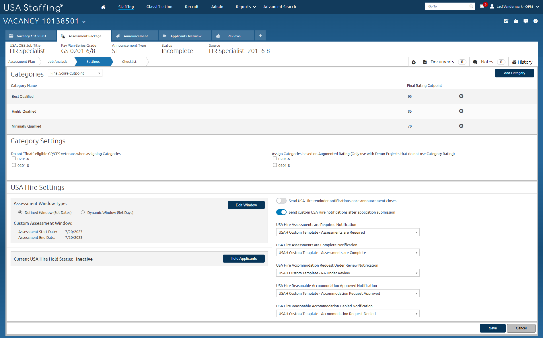 Sending USA Hire Custom Notifications – USA Staffing Online Help