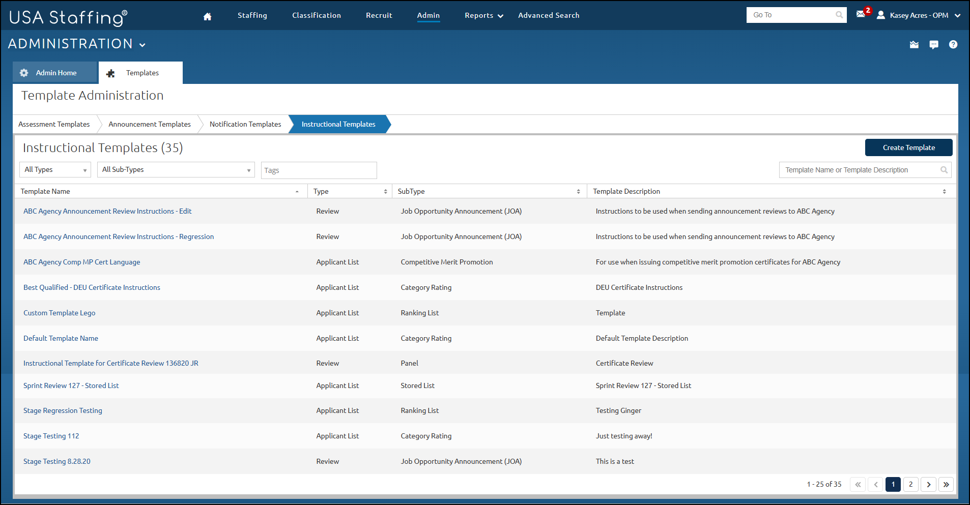 Instructional Templates Overview – USA Staffing Online Help