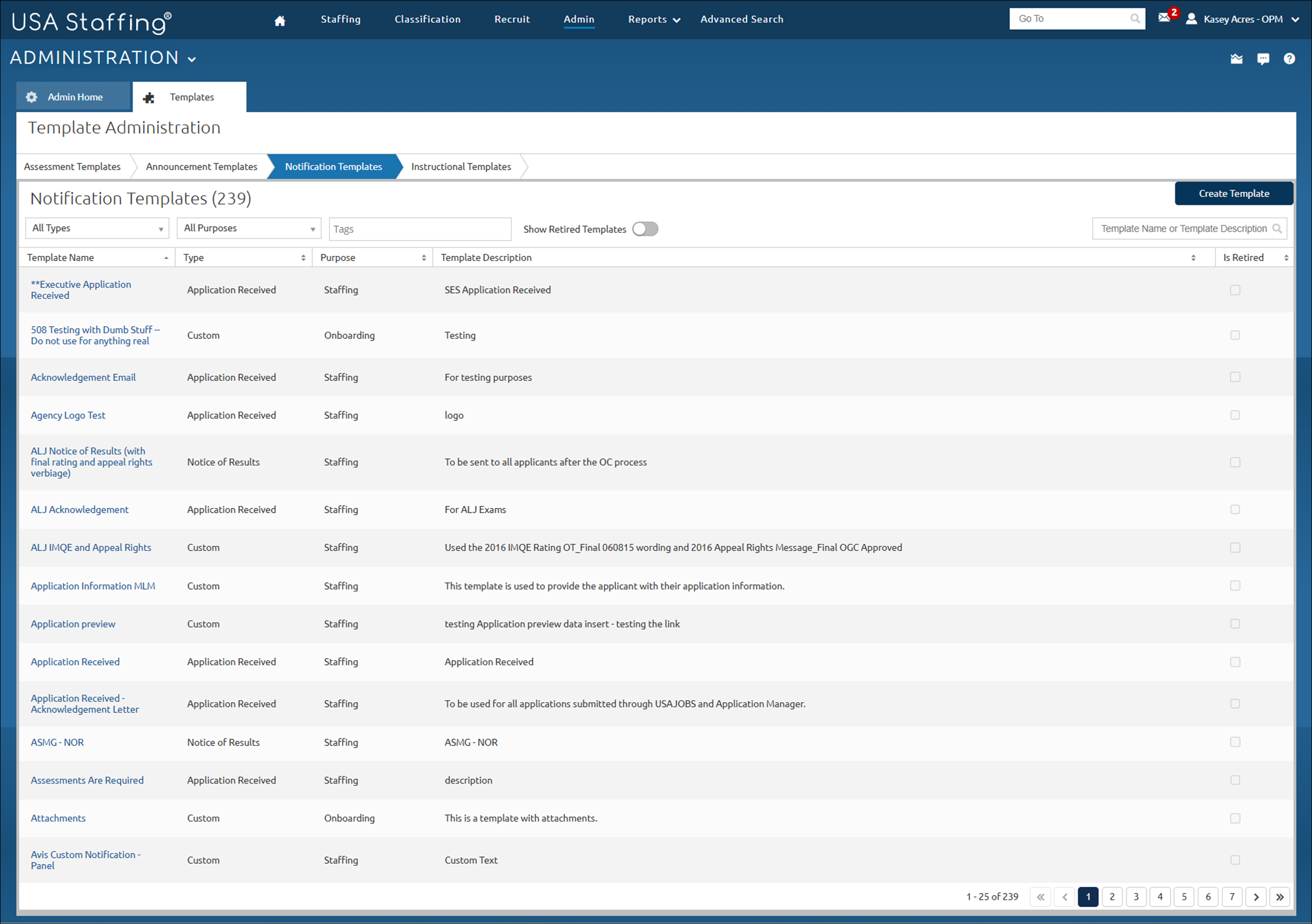 Notification Templates Overview – USA Staffing Online Help