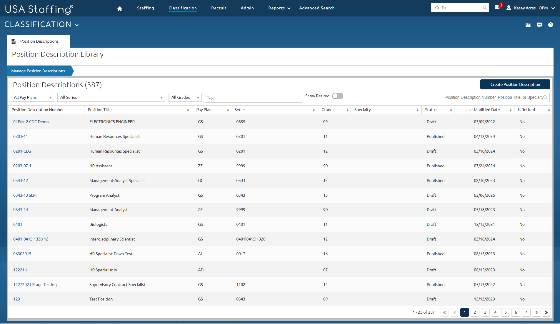 Manage Position Descriptions Overview – USA Staffing Online Help