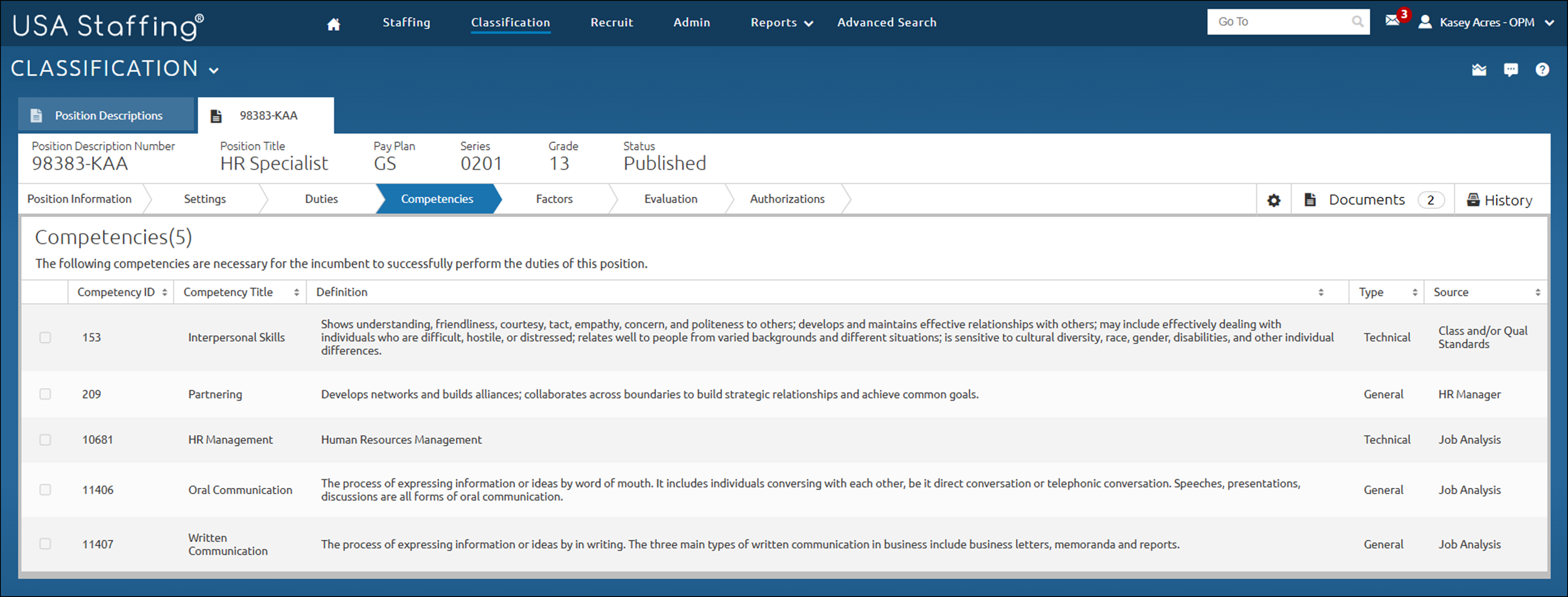 Position Description - Competencies Overview – USA Staffing Online Help