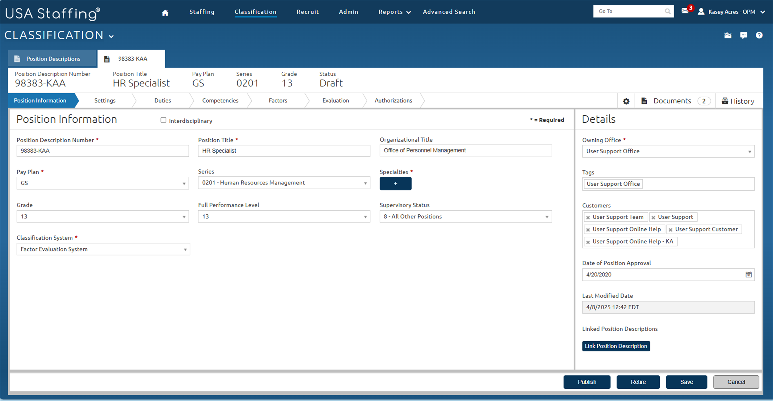 Linking position descriptions – USA Staffing Online Help