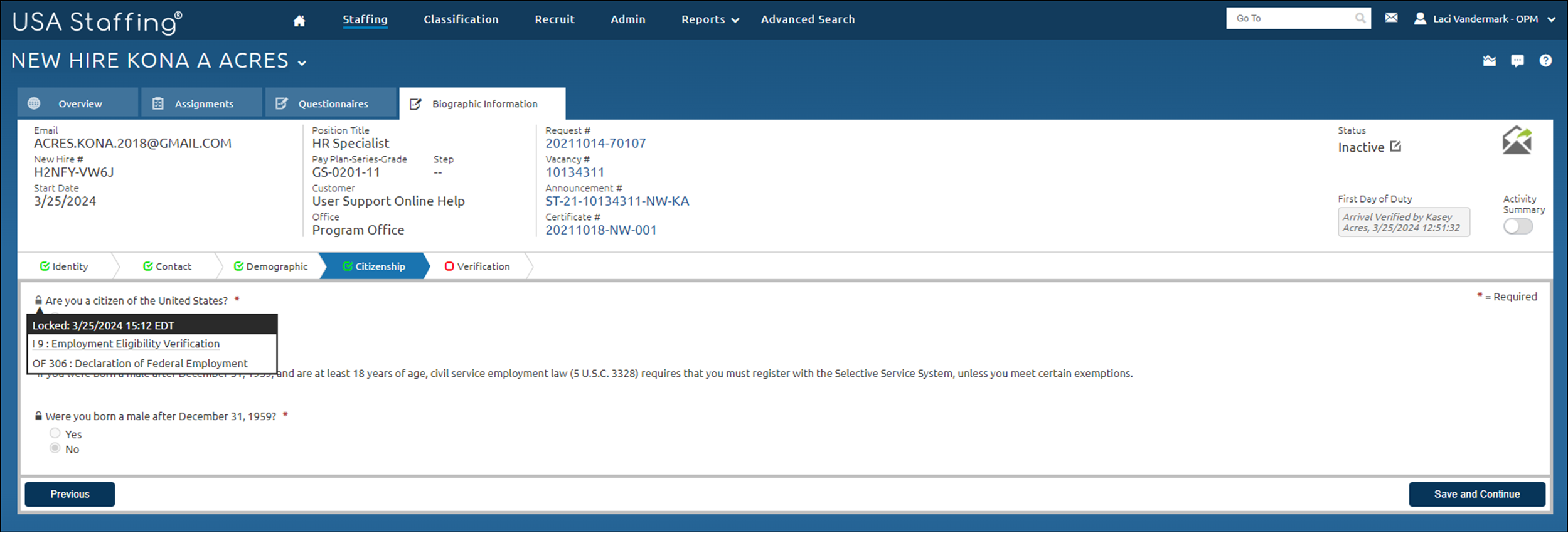 Determining which form is locking a response(s) in the questionnaire – USA Staffing Online Help
