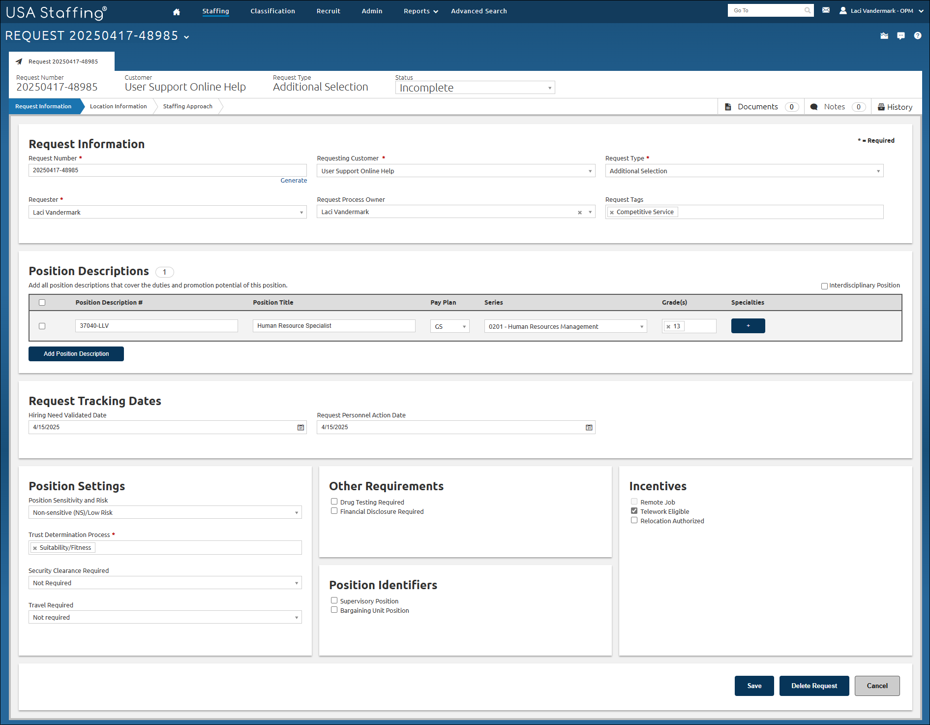 Linking an additional selection request to a vacancy – USA Staffing ...