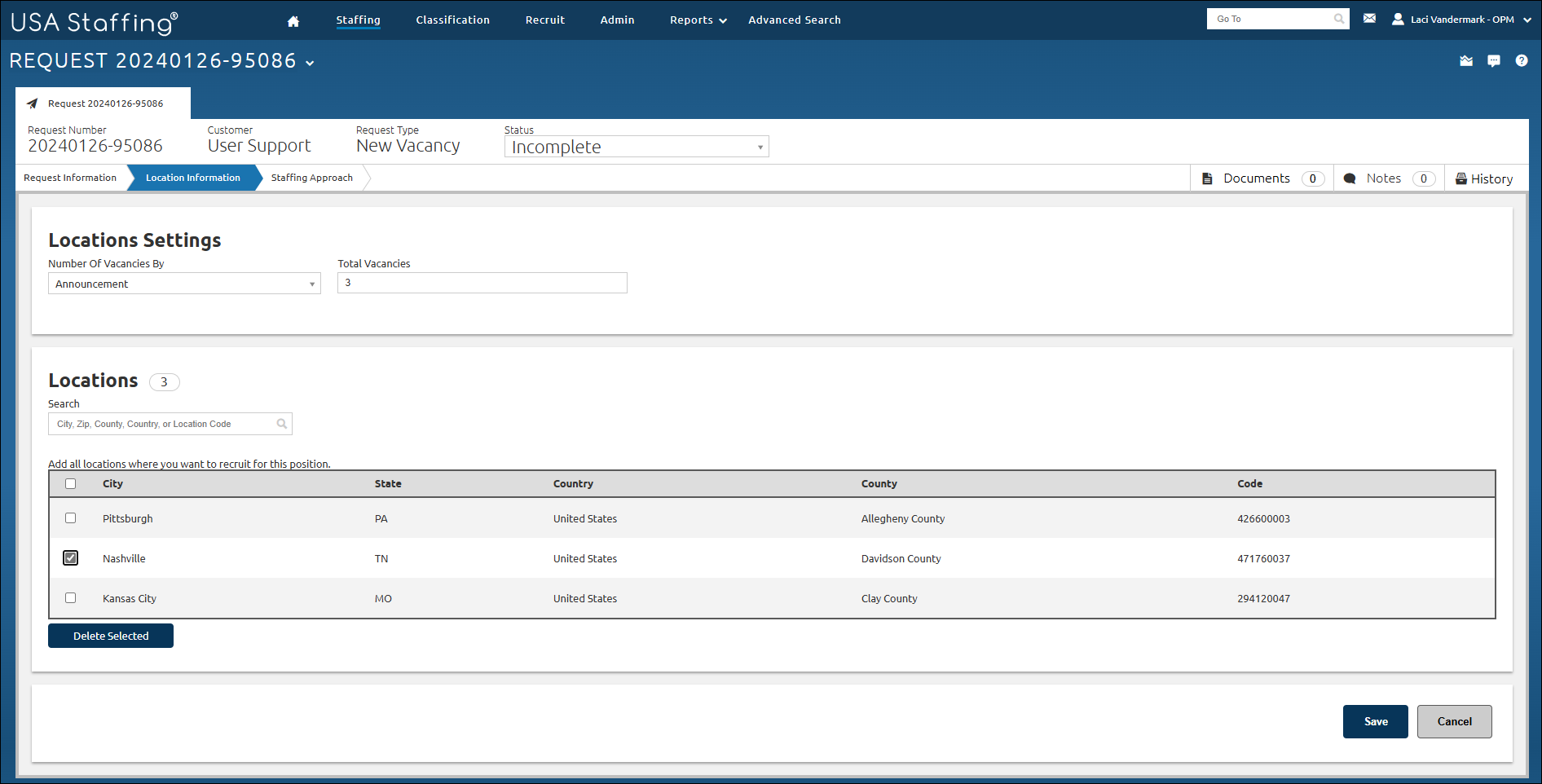 Request Location Information Overview – USA Staffing Online Help
