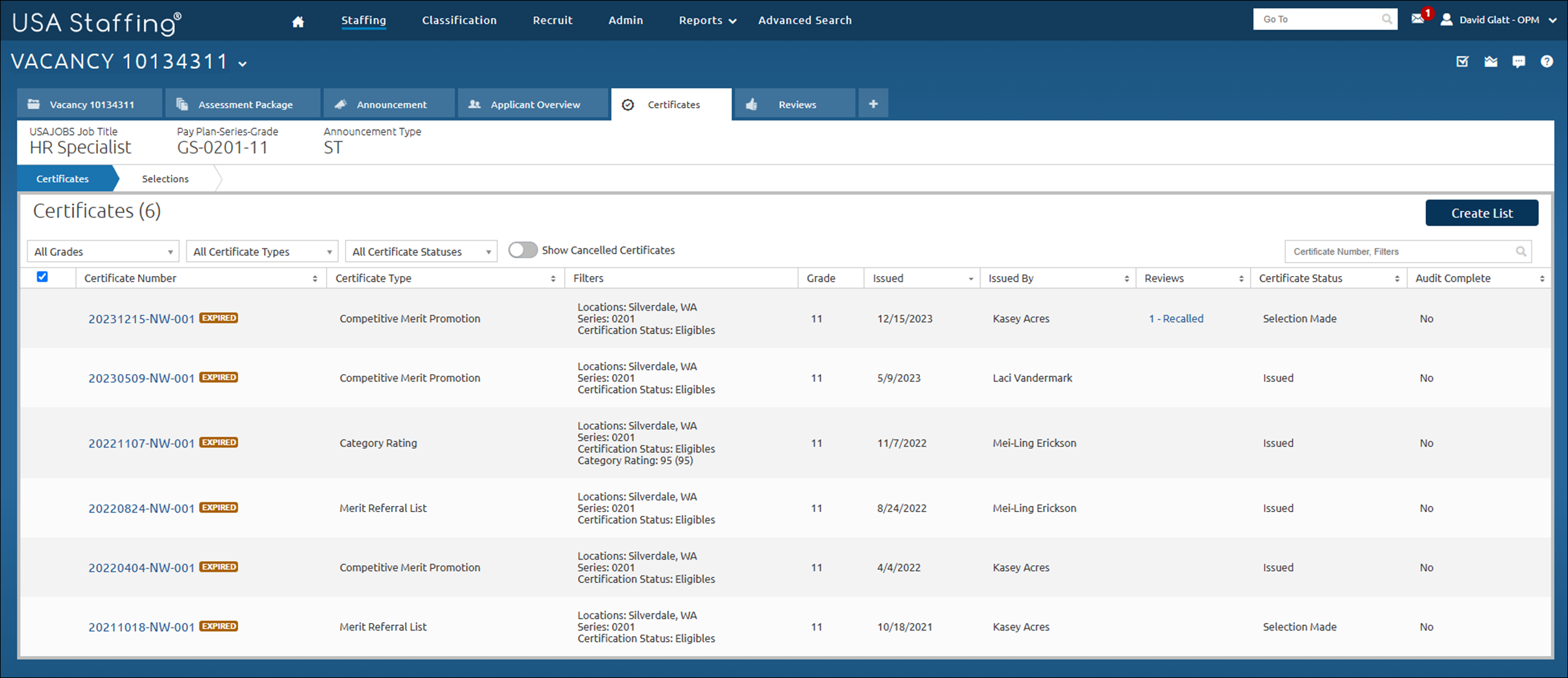 Certificate Overview – USA Staffing Online Help