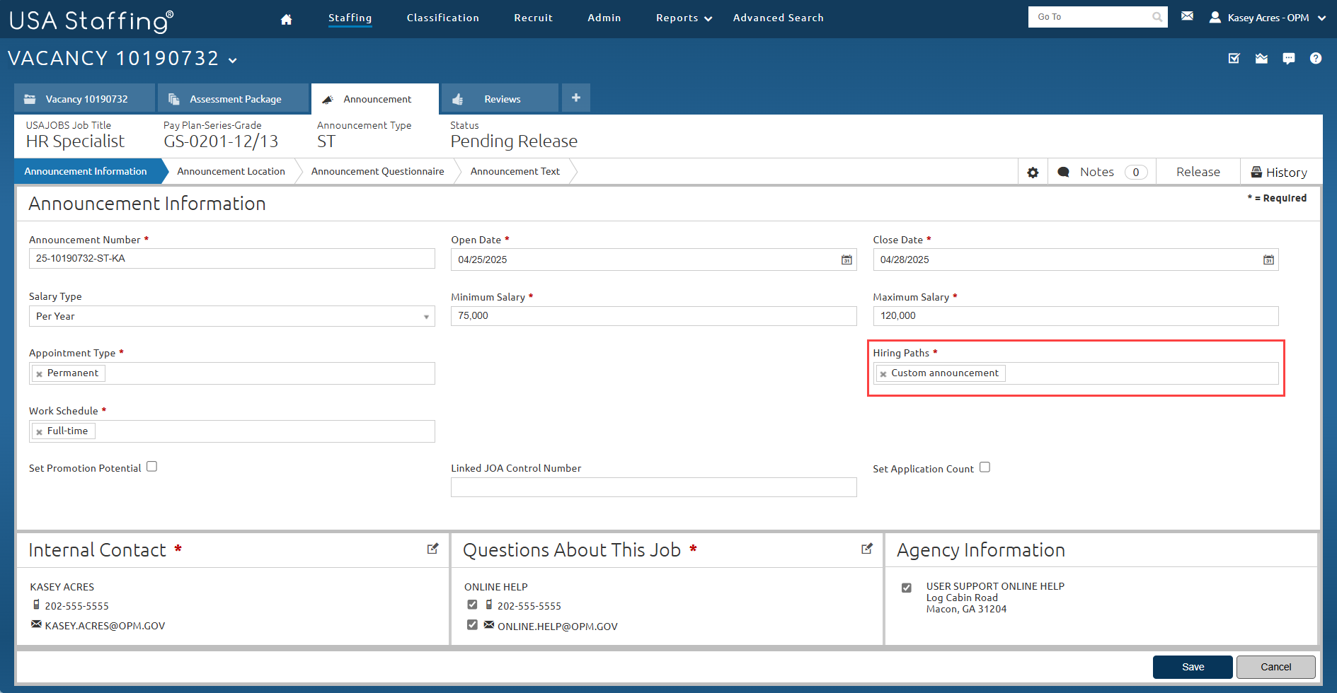 Custom Job Posting Overview – USA Staffing Online Help